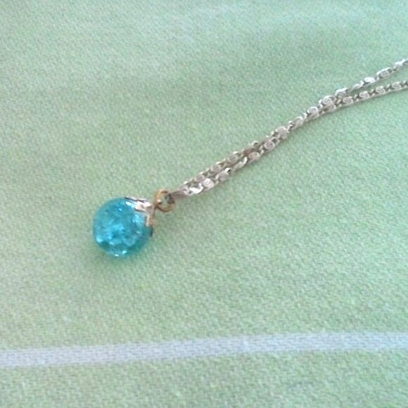 Jewelry | Glass Turquoise Ball Necklace | Poshmark
